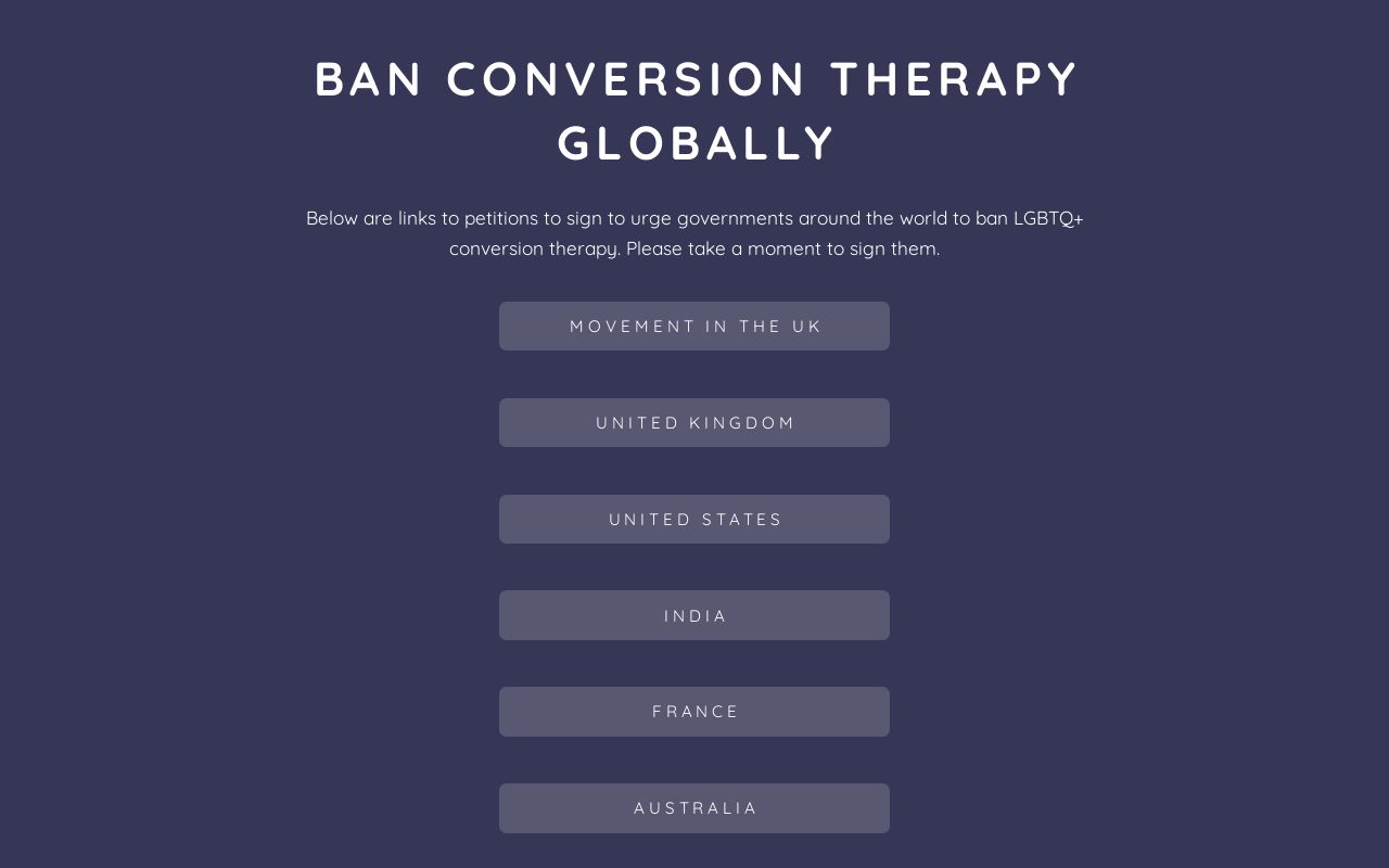 Ban Conversion Therapy Globally Ban Conversion Therapy Globally